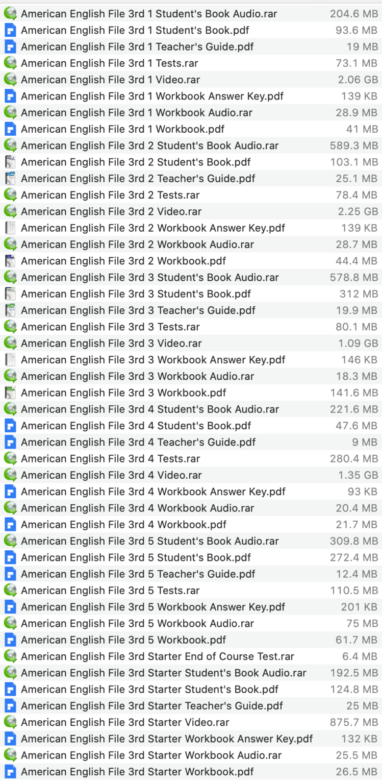 American English File 3rd - All 6 Levels (PDFs Resources)