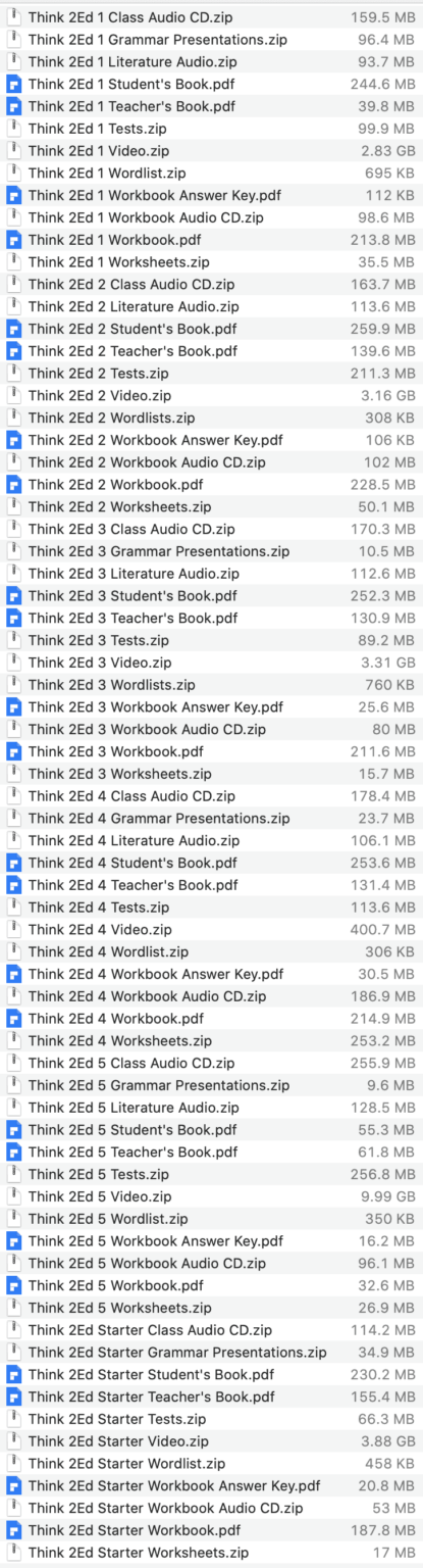 Cambridge Think 2nd Edition Pdf Resources (A1 / C1)