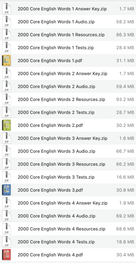 2000 Core English Words Pdf Online iTools (A1+ / B1)