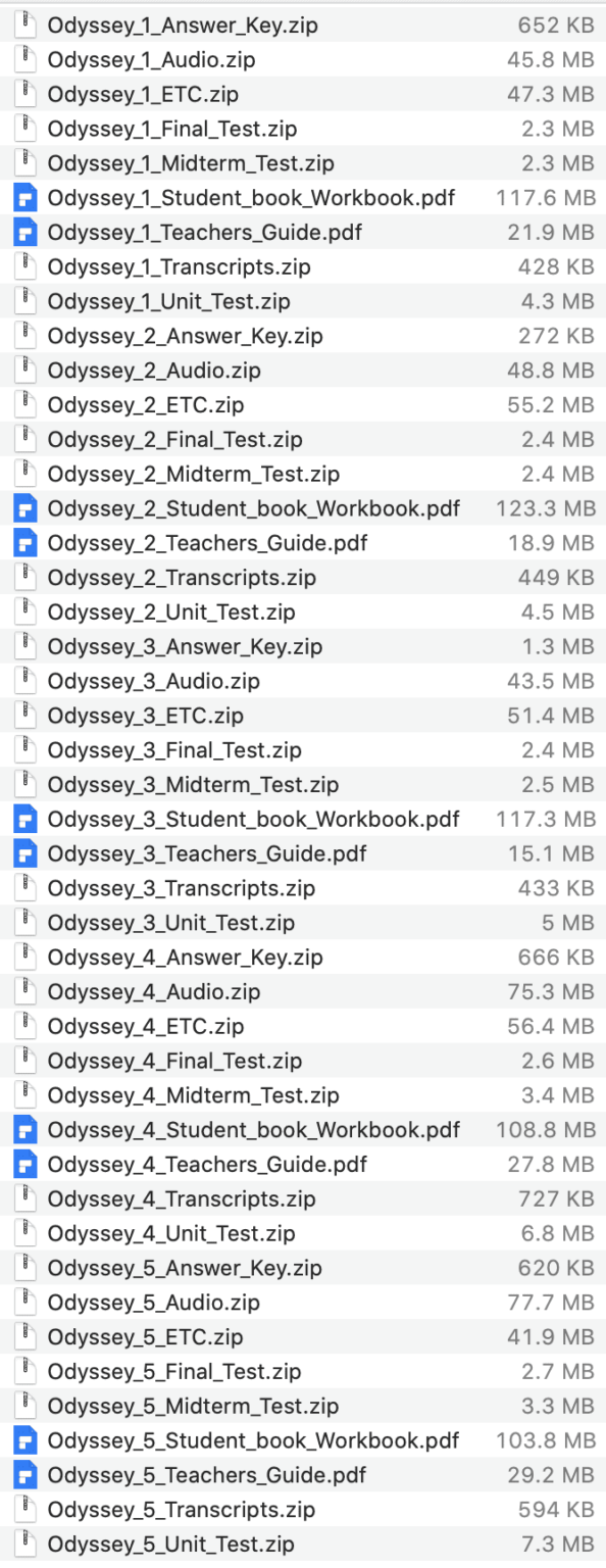 Download Compass Odyssey Pdf Resources (A1 / B1+)