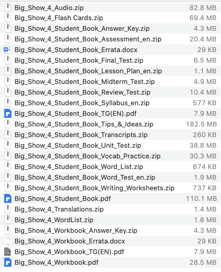 Download Compass Big Show Pdf Resources (Pre A1 / A2)