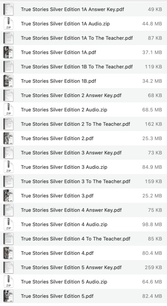 Download True Stories Silver Edition Pdf (A2 / B2+)