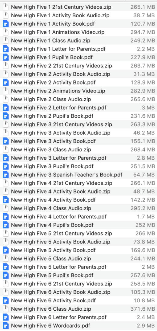 Download New High Five Pdf Resources (6 Levels)
