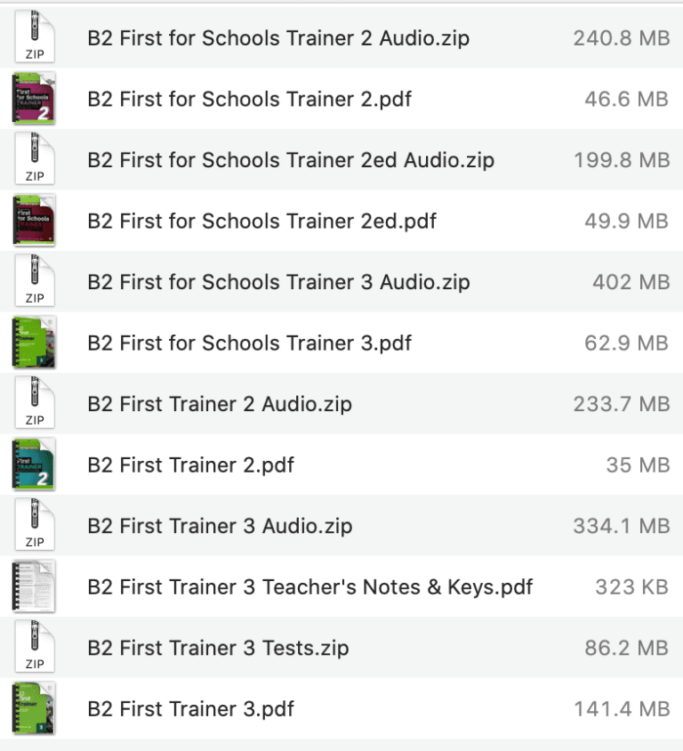 B2 First for Schools Trainer & B2 First Trainer PDF Keys